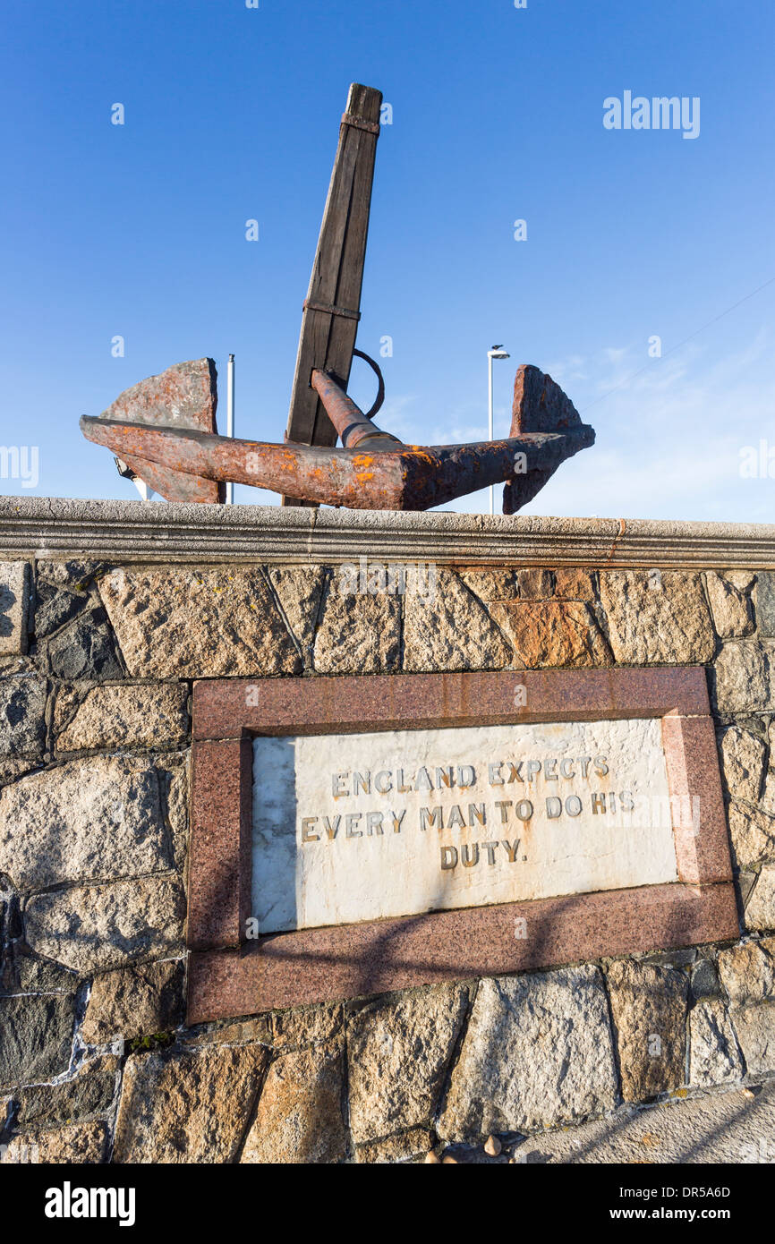 Anchor memorial to Battle of Trafalgar in 1805, and Admiral Nelson in ...