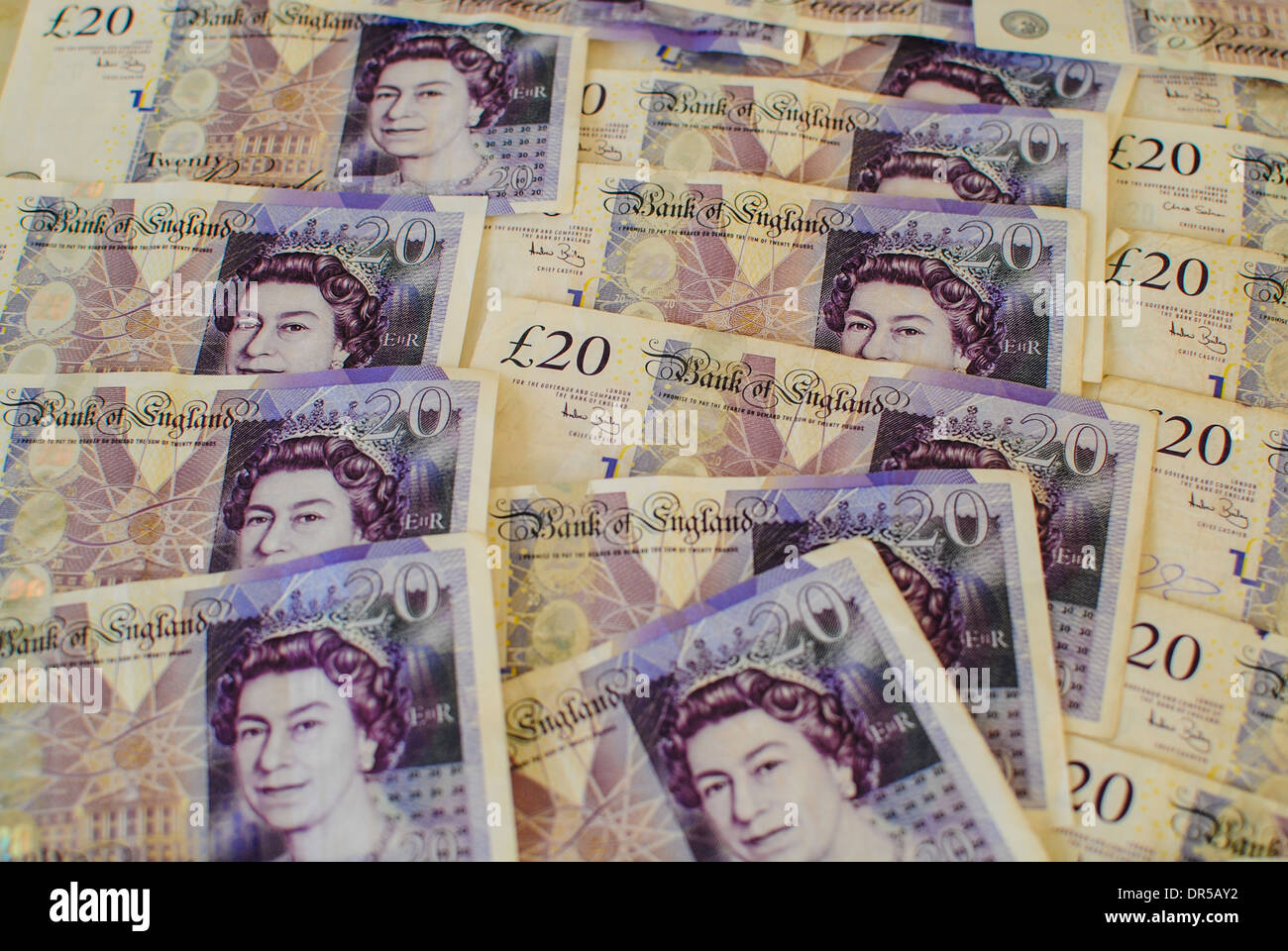 British English £20 twenty pound notes Stock Photo - Alamy