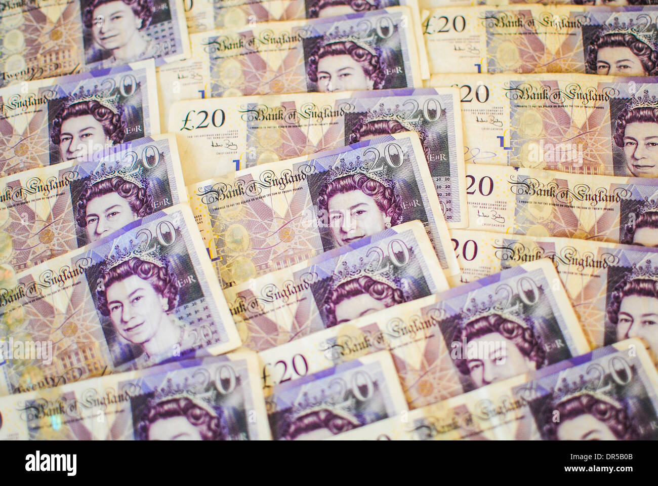 British English £20 twenty pound notes Stock Photo - Alamy