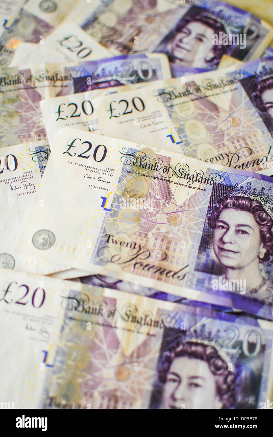 British English £20 twenty pound notes Stock Photo - Alamy