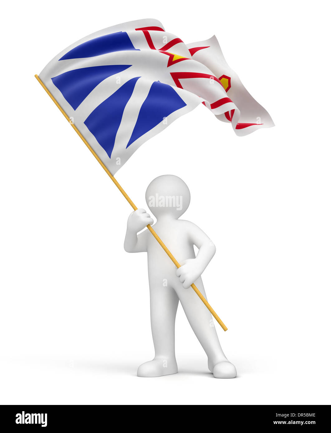 Man and flag of Newfoundland and Labrador (clipping path included Stock ...
