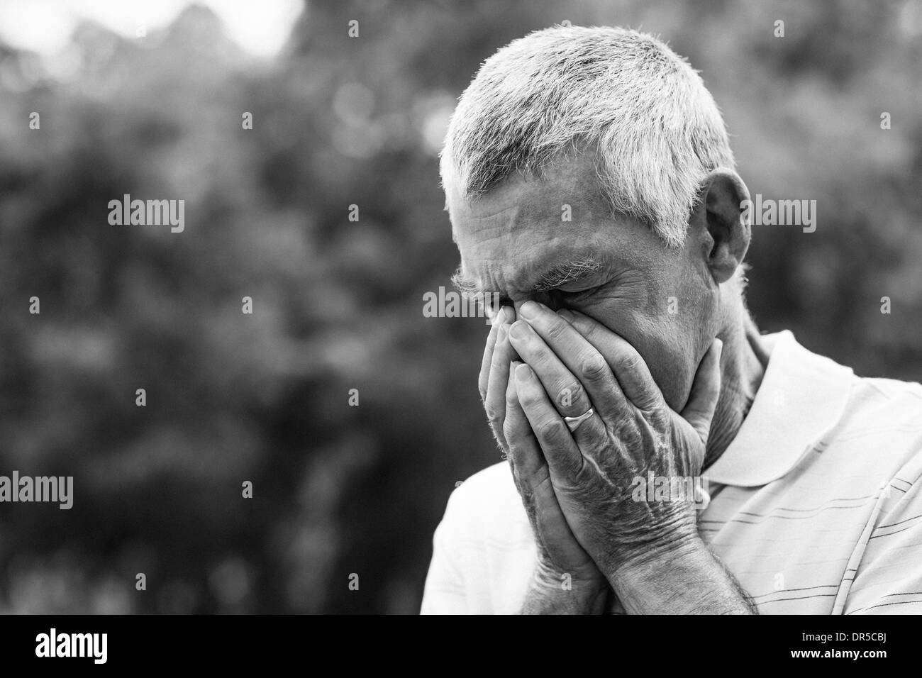 Man with his head in his hands hi-res stock photography and images - Alamy