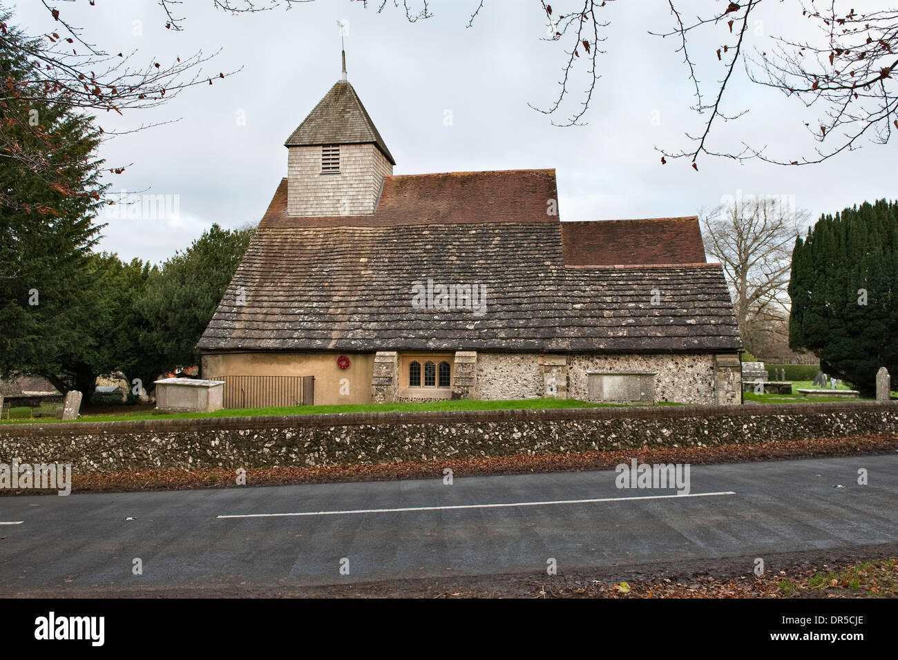 St Martin's Church, Westmeston, Sussex, UK. A Norman building near ...