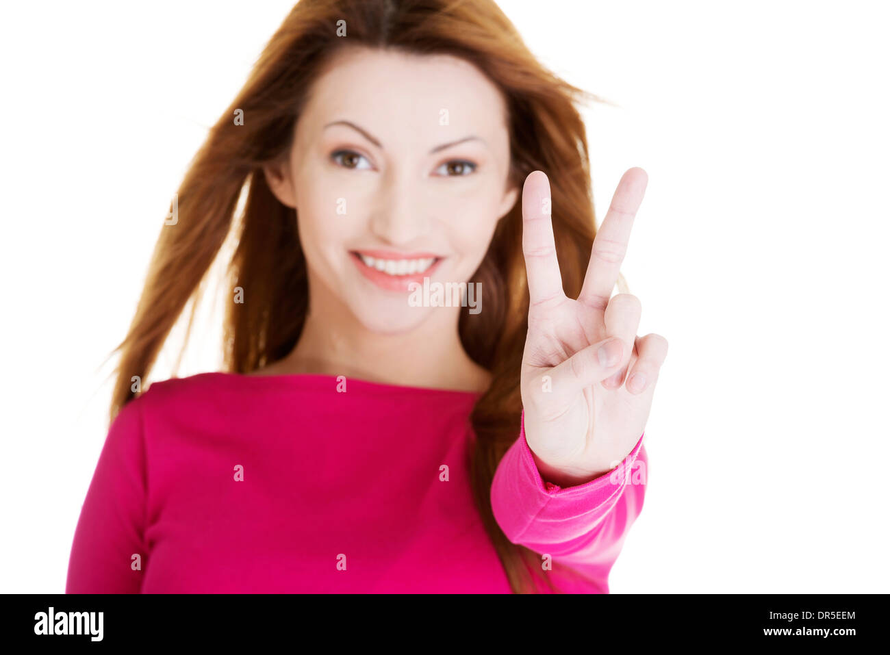 Closeup victory woman face hi-res stock photography and images - Alamy