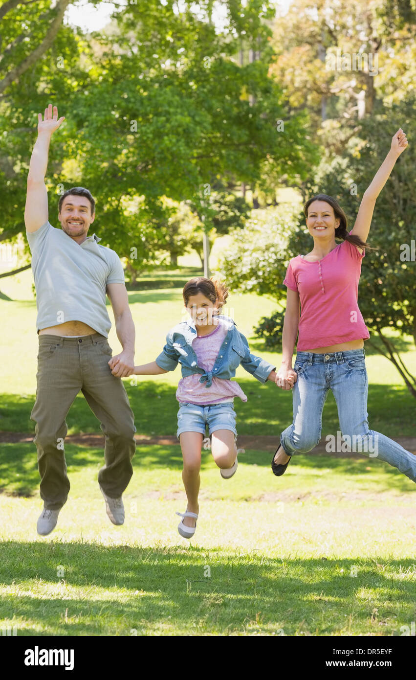 Happy jumping family hi-res stock photography and images - Alamy