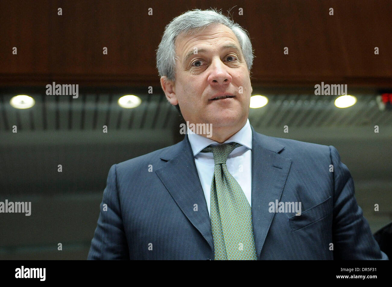 European Transport Commissioner Italian Antonio Tajani at the beggining ...