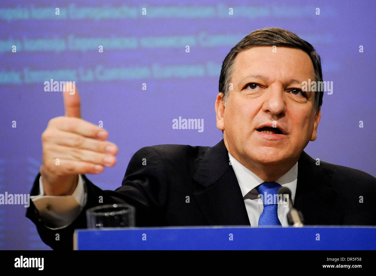 European Commission President Jose Manuel Barroso holds a press ...