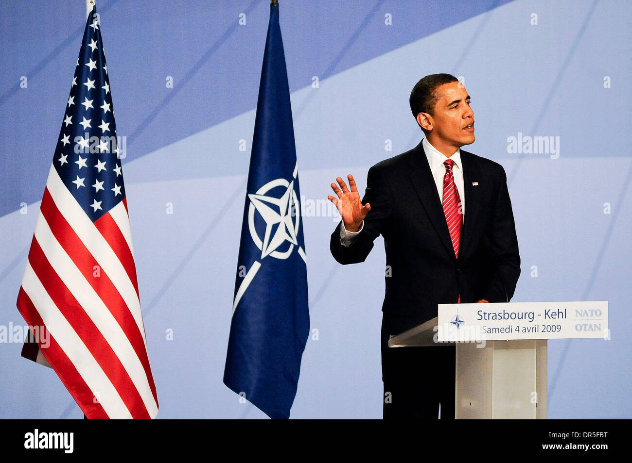 U.S. President Barack Obama during a press conference at the NATO ...