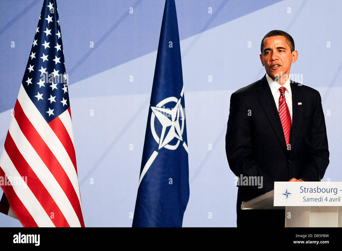 U.S. President Barack Obama during a press conference at the NATO ...