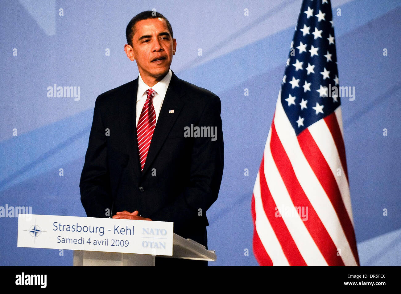 U.S. President Barack Obama during a press conference at the NATO ...