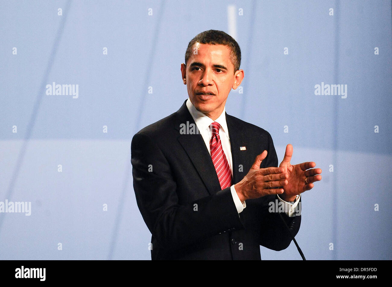 U.S. President Barack Obama during a press conference at the NATO ...