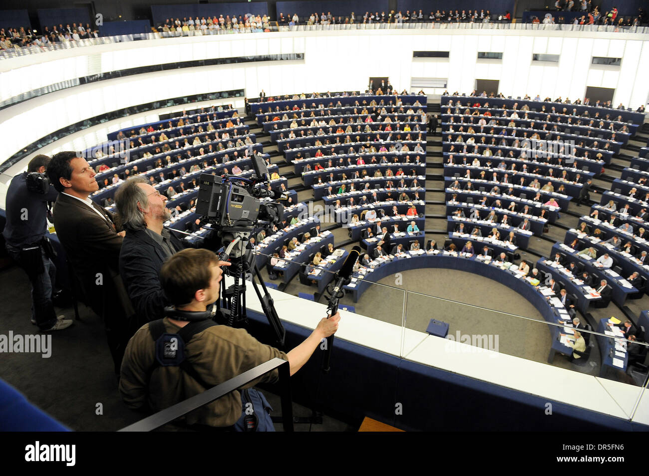 Hemicycle of European Parliament headquarters building in Strasbourg ...