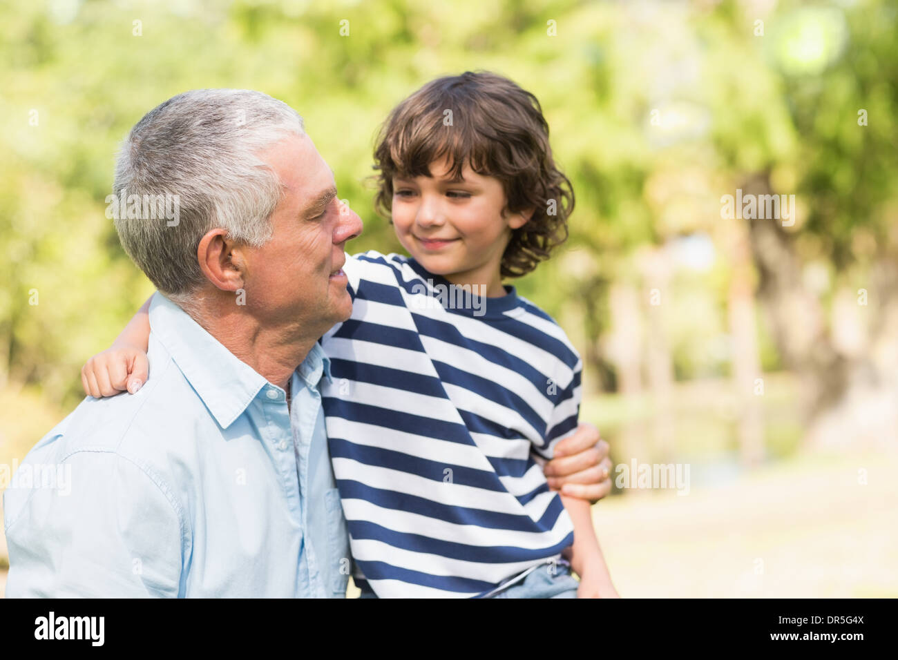 Grandfather grandson in park hi-res stock photography and images - Alamy