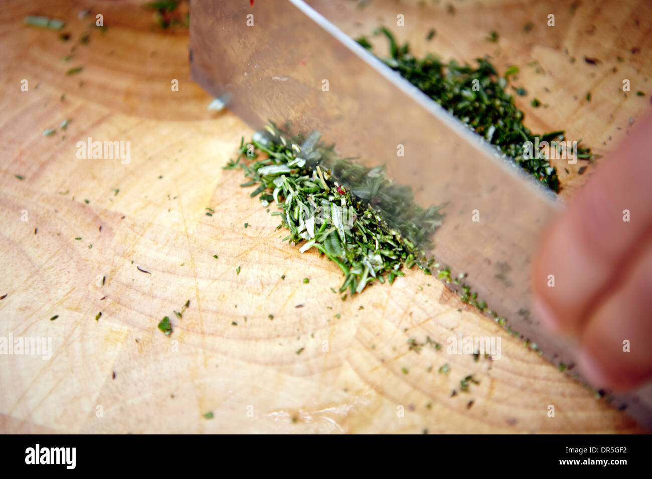 Person Cutting Fresh Herbs Stock Photo - Alamy