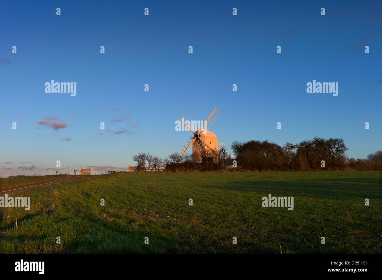 Great Chishill Post Windmill in the evening winter light ...