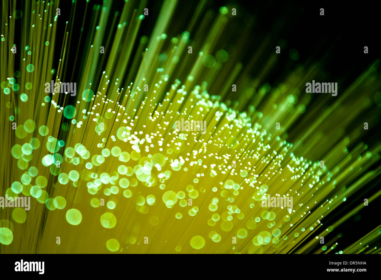 Fiber optics close-up, modern computer communication technology Stock ...