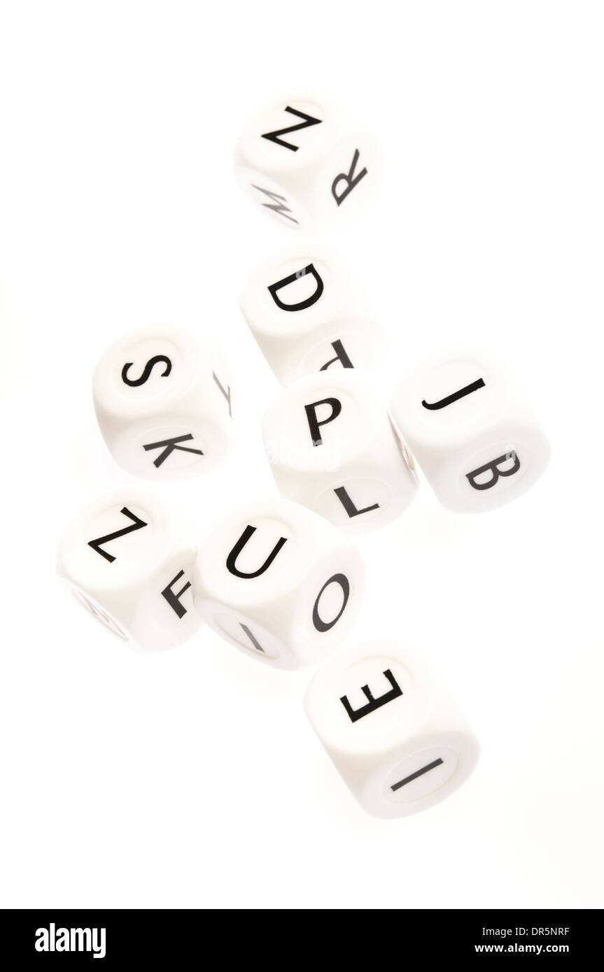 dice with letters Stock Photo - Alamy