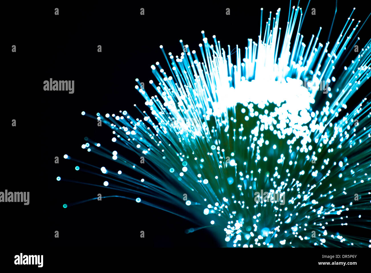 Fiber optics close-up, modern computer communication technology Stock ...