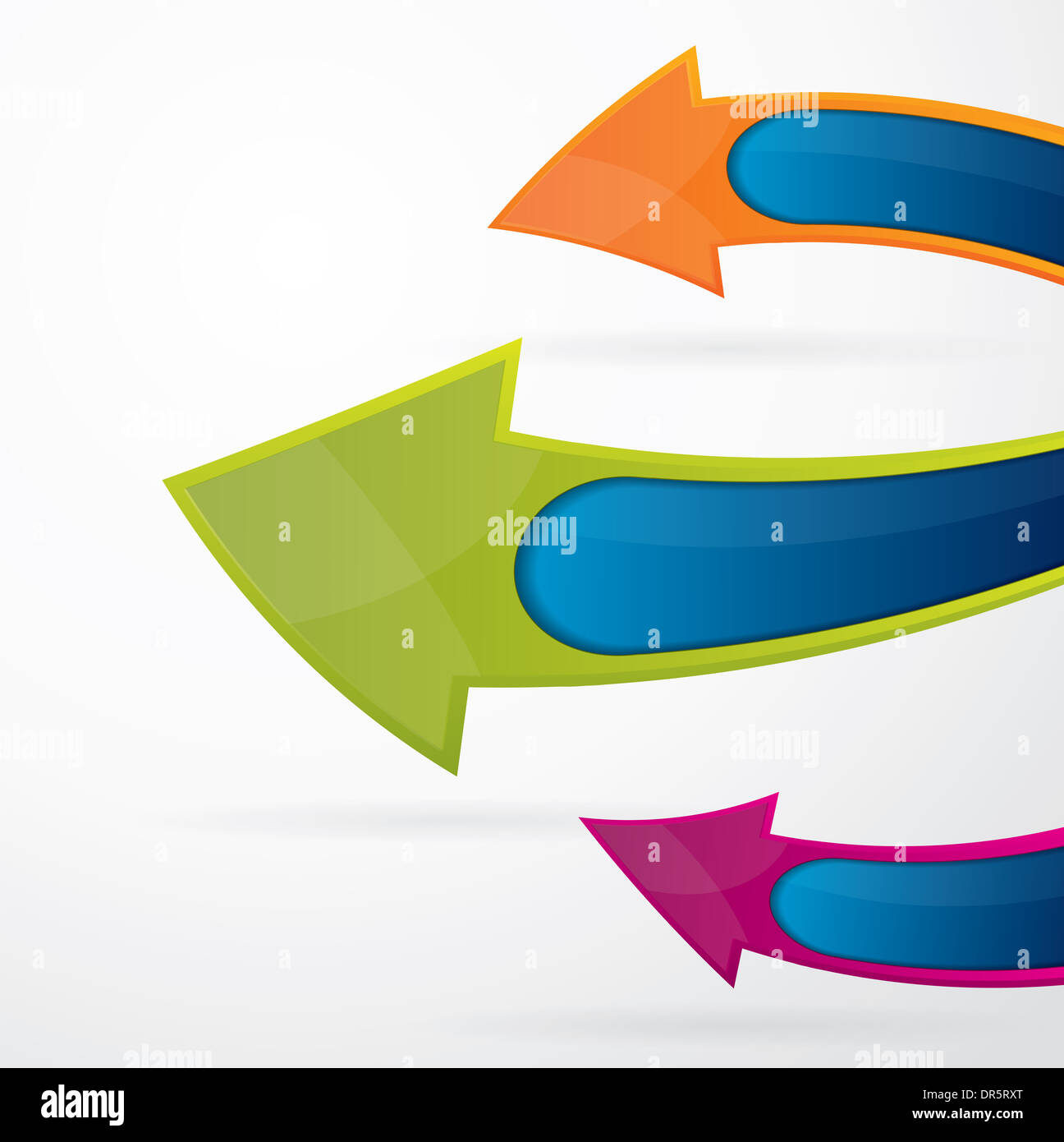 Cool colorful arrows on white background with area for text Stock Photo ...