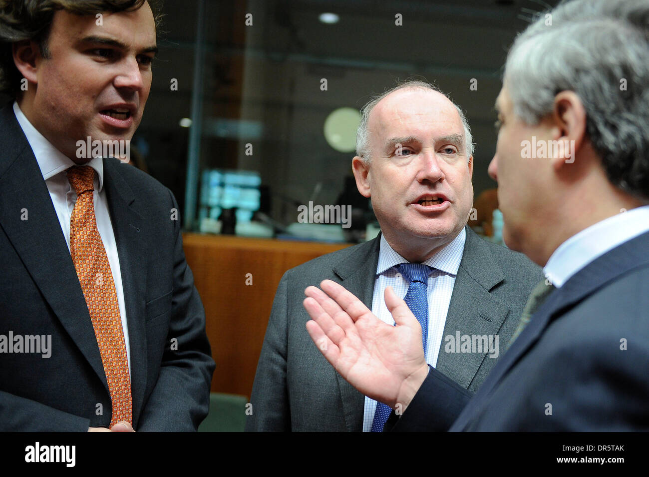 European Transport Commissioner Italian Antonio Tajani (L) greats Dutch ...