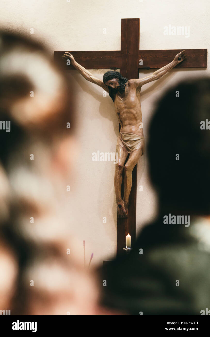 Spain, Madrid, Jesus Christ sculpture in church Stock Photo - Alamy