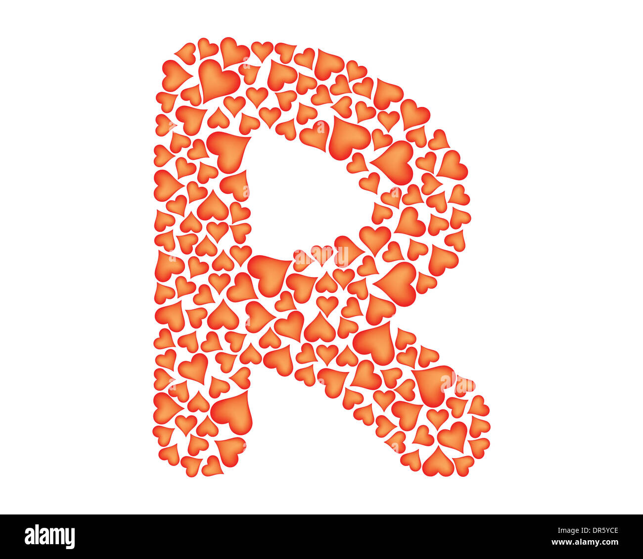letter r made of valentines over white Stock Photo - Alamy