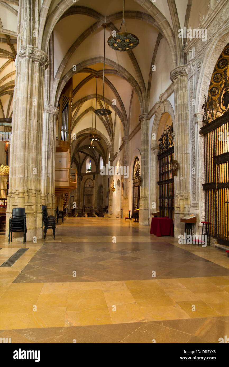 Interior of the Cathedral of Alcala de Henares, arches and dome Stock ...