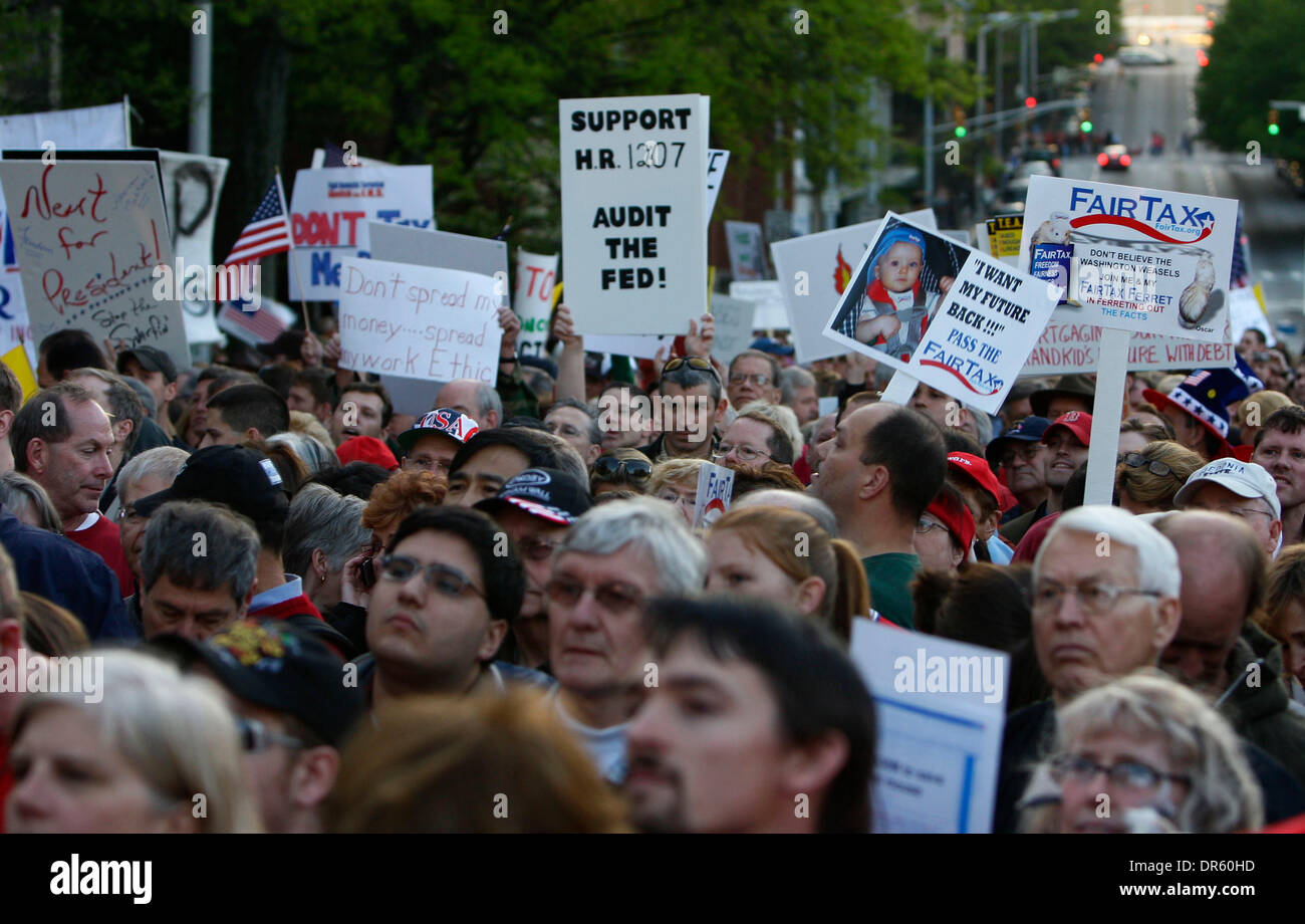 Apr 15, 2009 - Atlanta, Georgia, USA - Thousands of people crowd around ...
