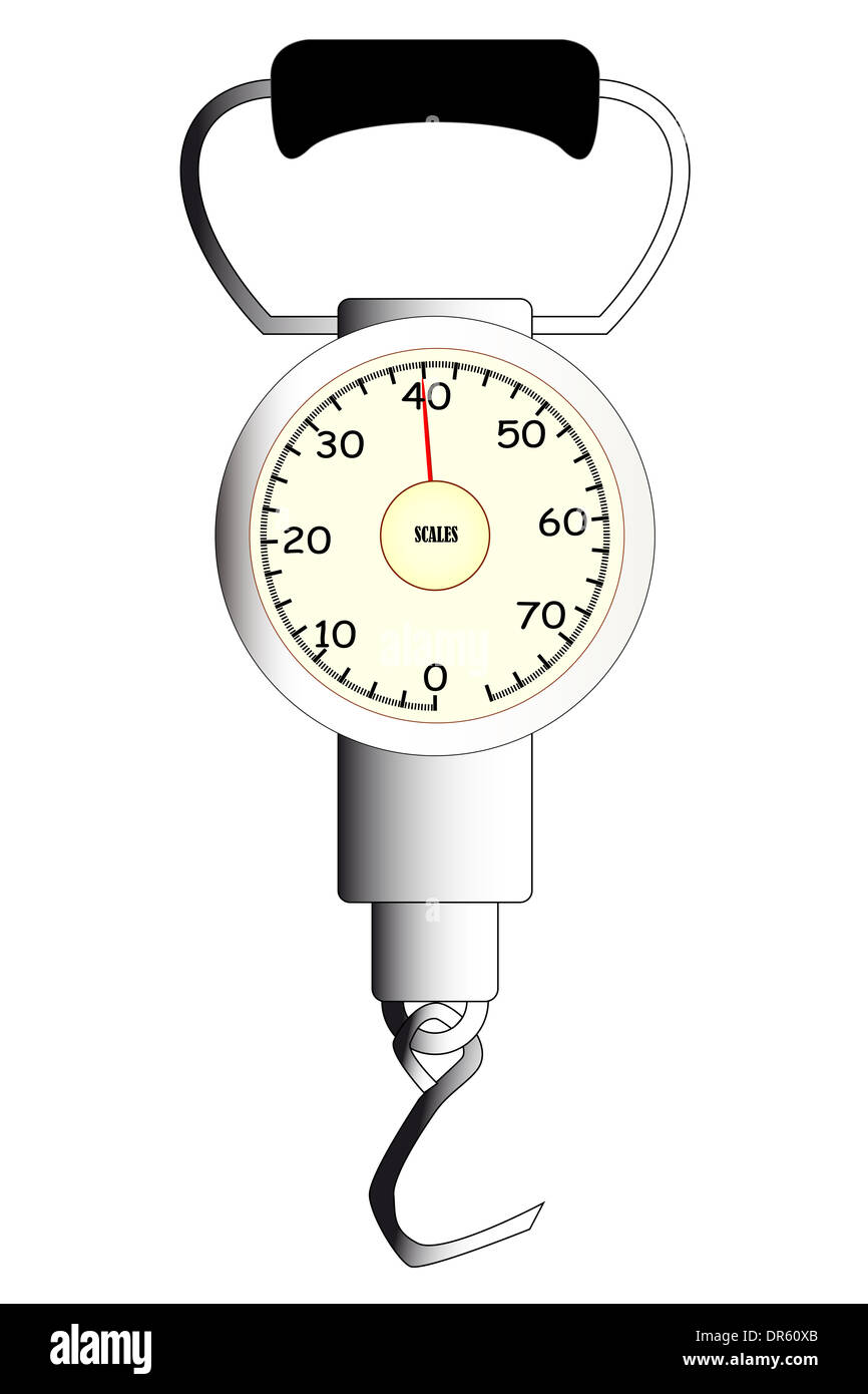 A hand held fisherman style set of scales Stock Photo - Alamy