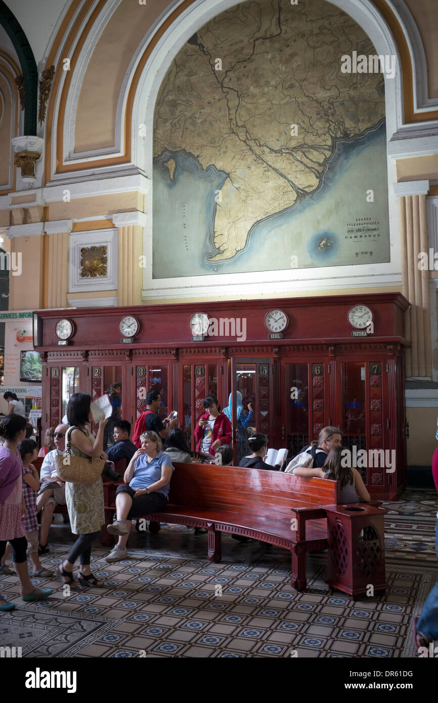 Phone Booths Central Post Office Ho Chi Minh City Stock Photo - Alamy