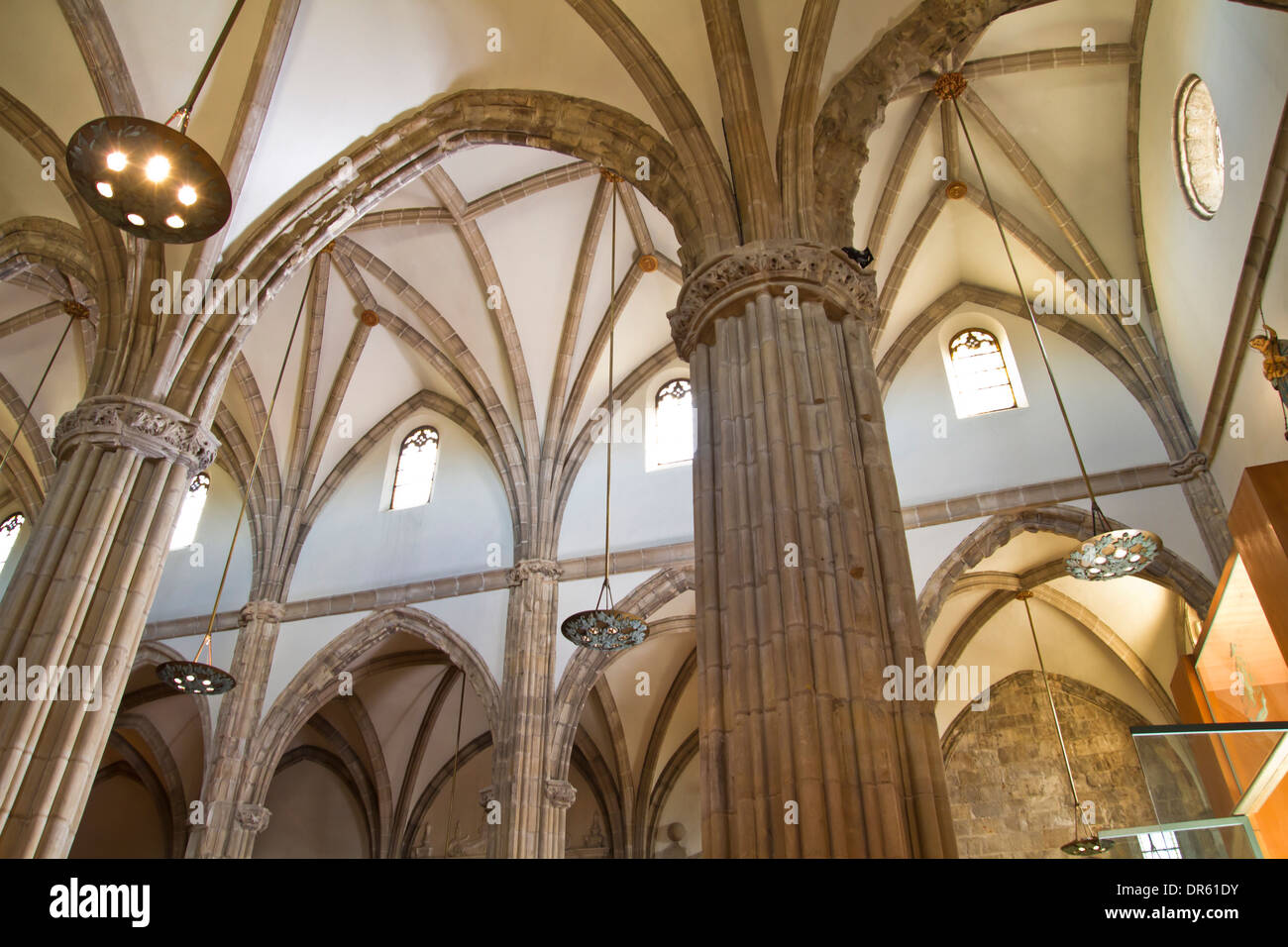 Cathedral nave, a space with Gothic-style columns Stock Photo - Alamy