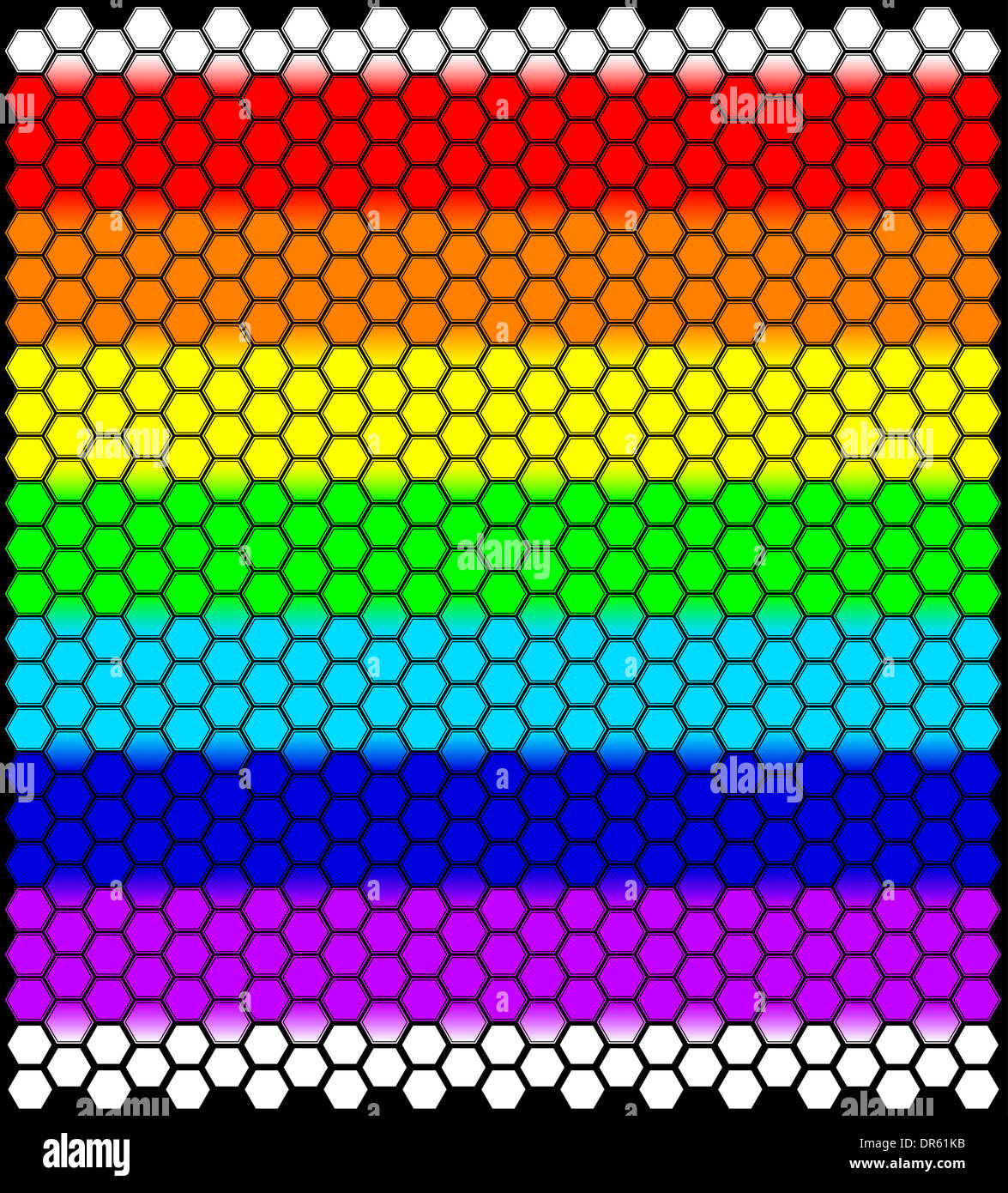 A honeycomb pattern background with the colours of the rainbow Stock ...