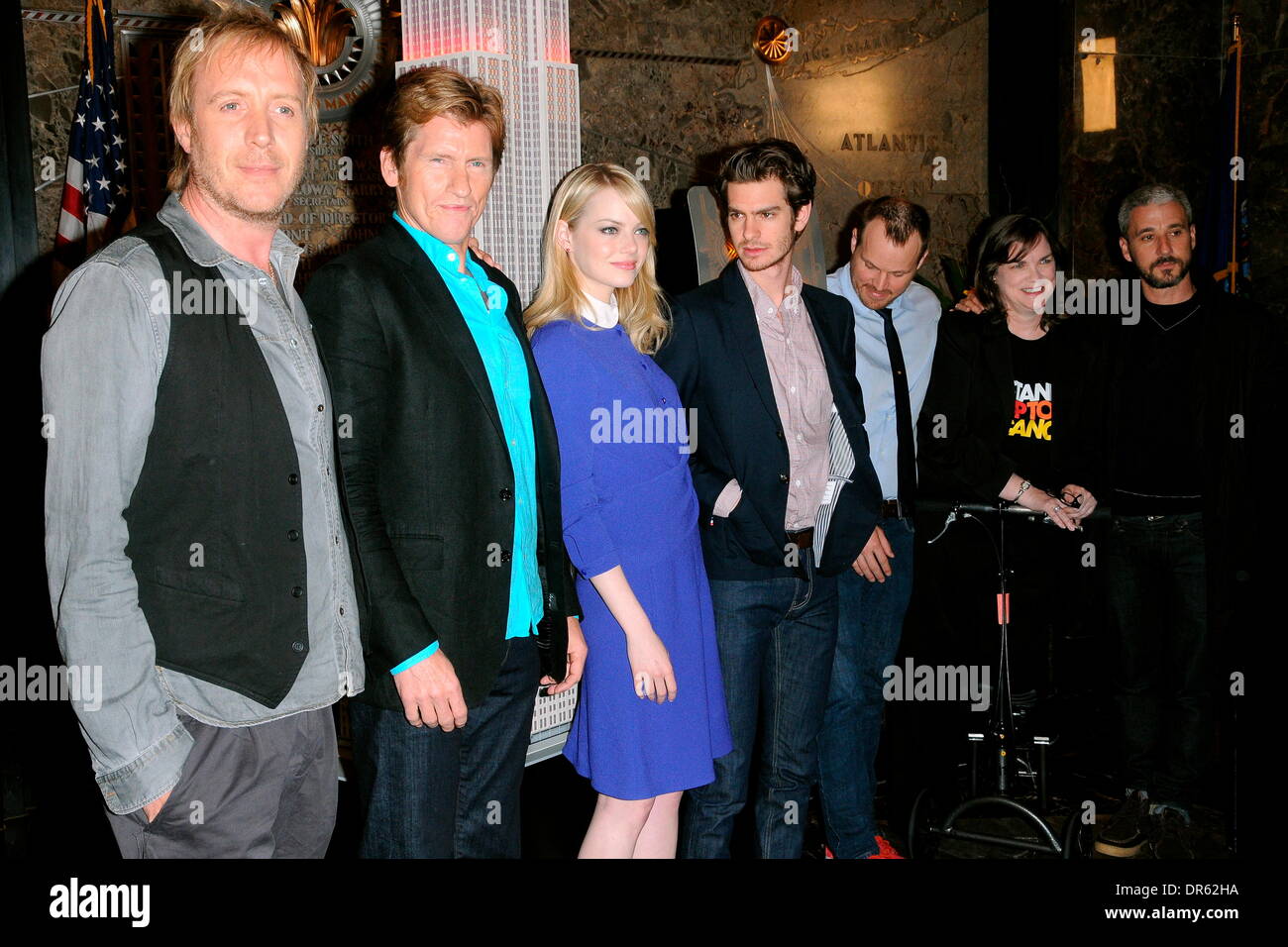 Denis Leary, Emma Stone, Andrew Garfield, Rhys Ifans and Director Marc ...