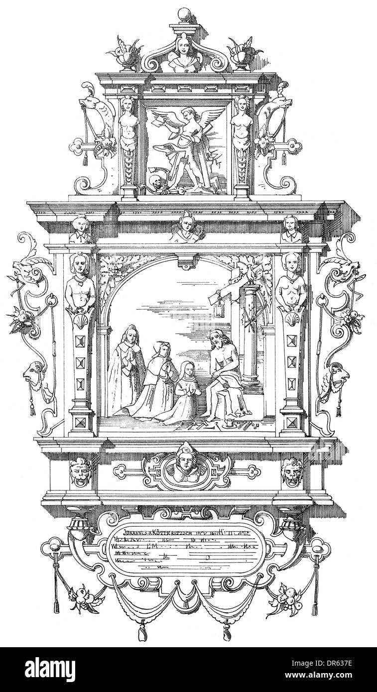 German Renaissance style, 17th century, Church of St. Nicholas, epitaph ...