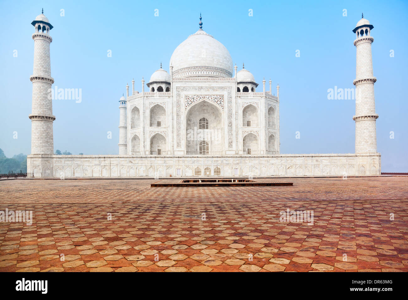 Taj Mahal In India Under Blue Sky With The Inscription Of, 52% OFF