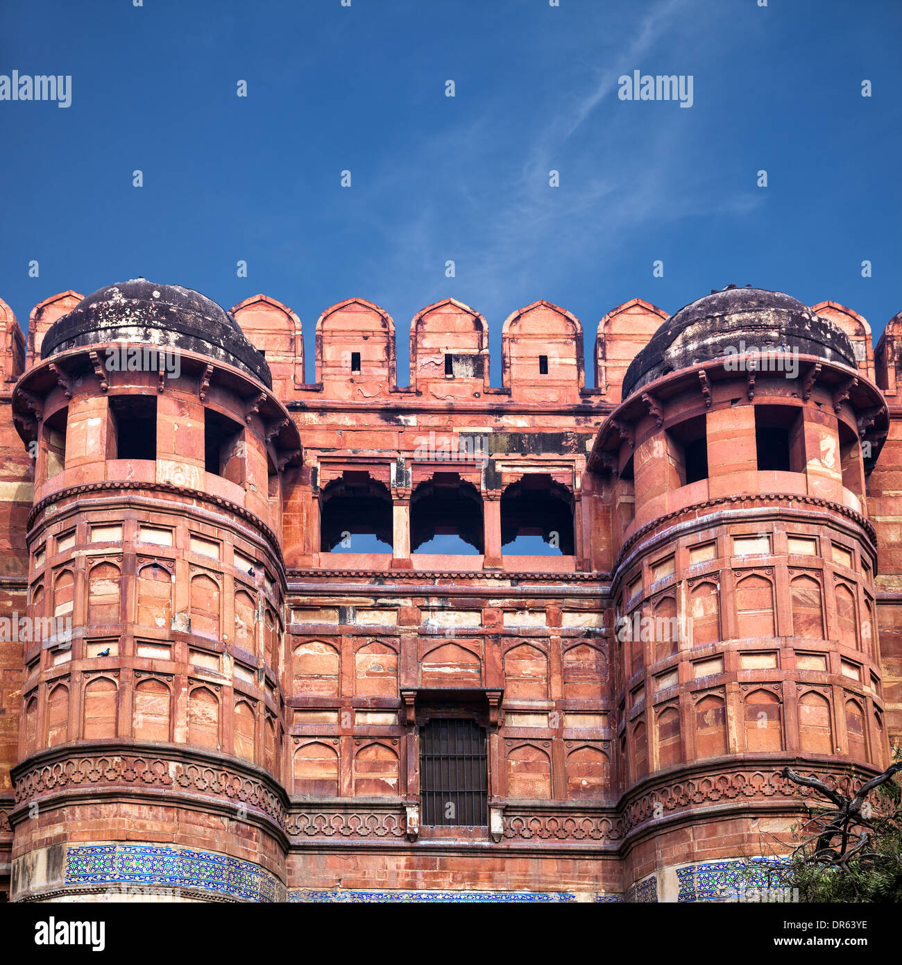 Main entrance gate of Red Agra fort, Uttar Pradesh, India Stock Photo ...