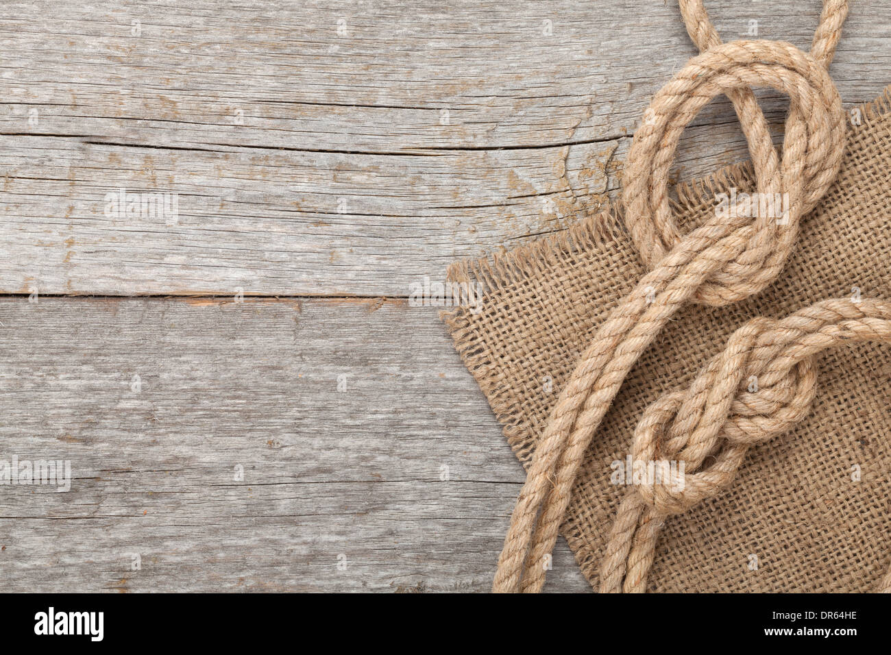 Ship rope on old wooden texture background with copy space Stock Photo ...