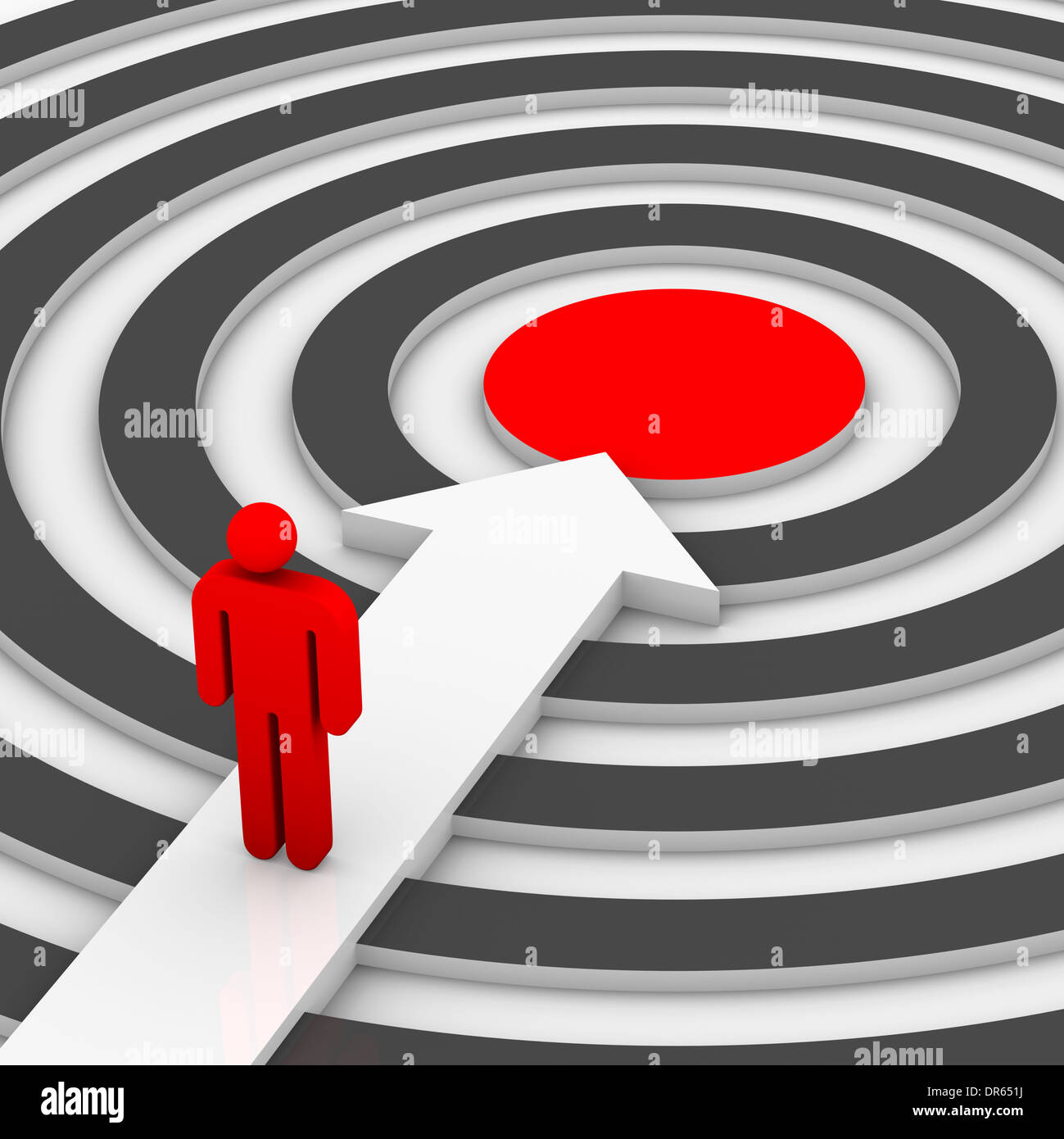 way to goal (man go to center of the target Stock Photo - Alamy