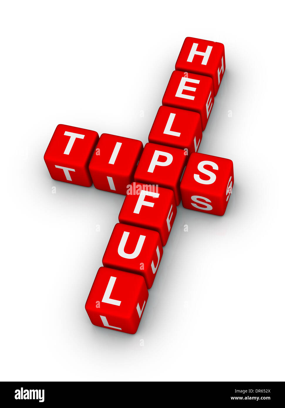 helpful tips symbol (cubes crossword series Stock Photo - Alamy