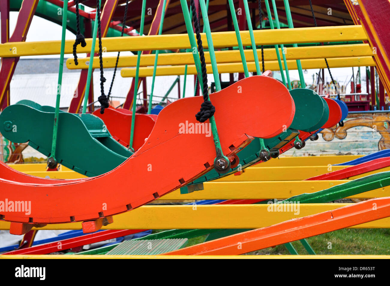 Coloured swing boats Stock Photo - Alamy