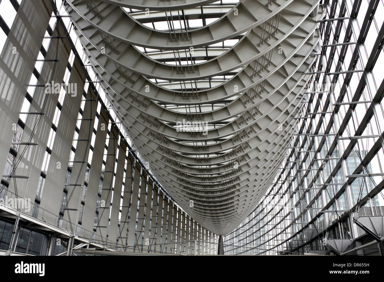 Ceiling of Tokyo International Forum - consists of glass and steel ...