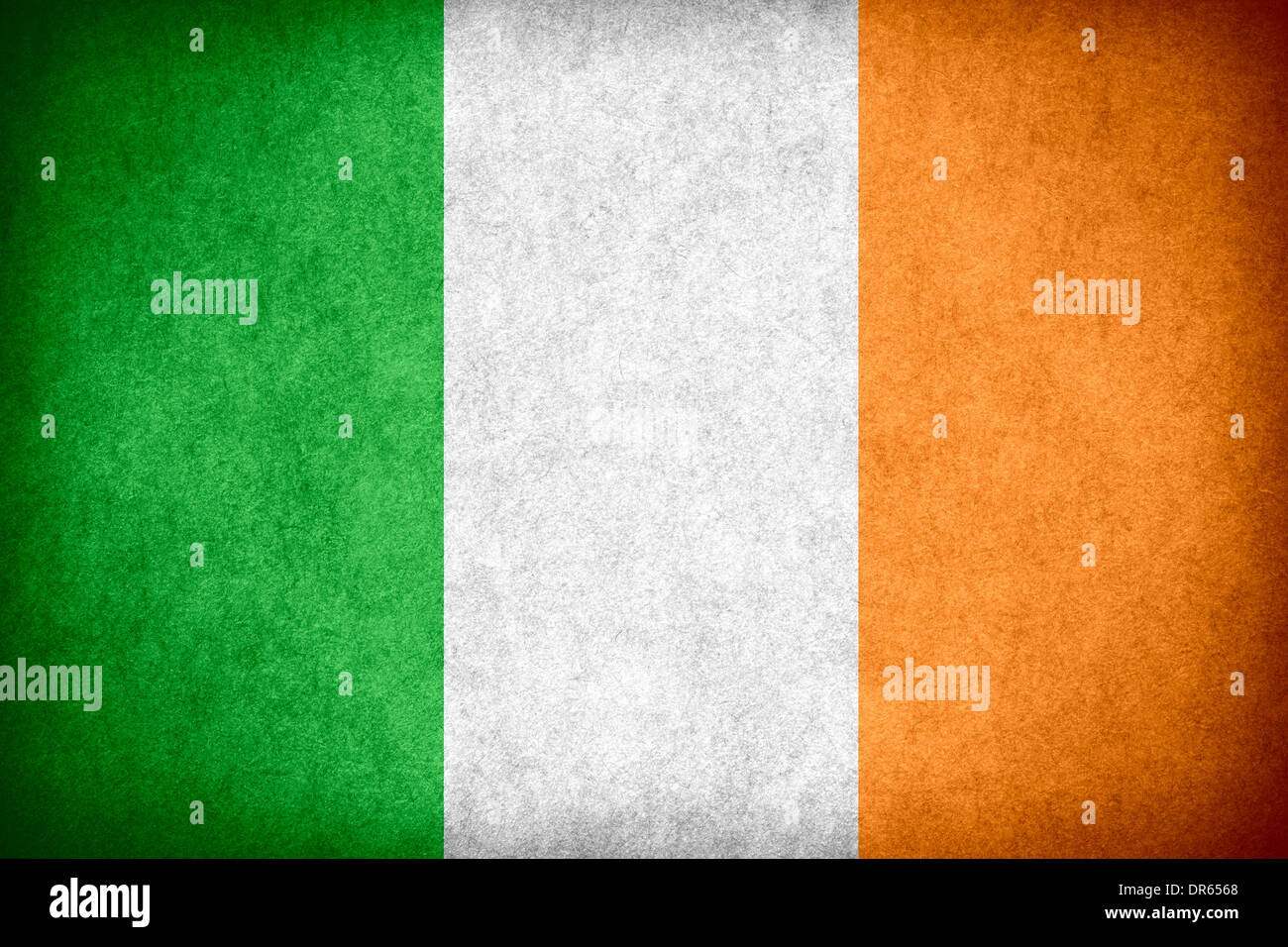 flag of Ireland or Irish banner on paper rough pattern texture Stock ...