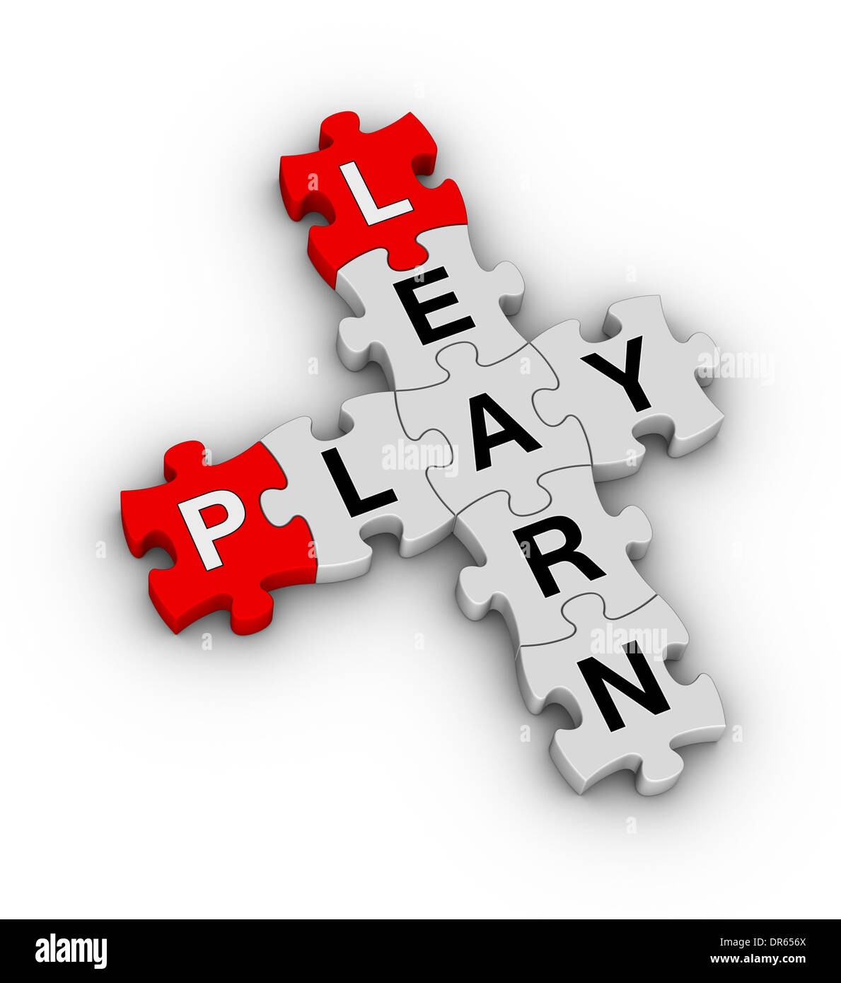 learn and play (cubes crossword series Stock Photo - Alamy