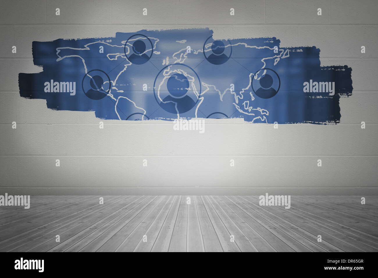 Display on wall showing technology interface Stock Photo - Alamy