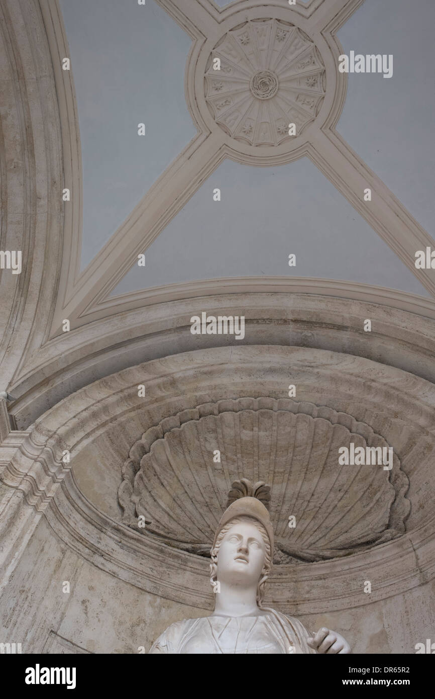 Statue and vaulted ceiling in Rome Italy Stock Photo - Alamy