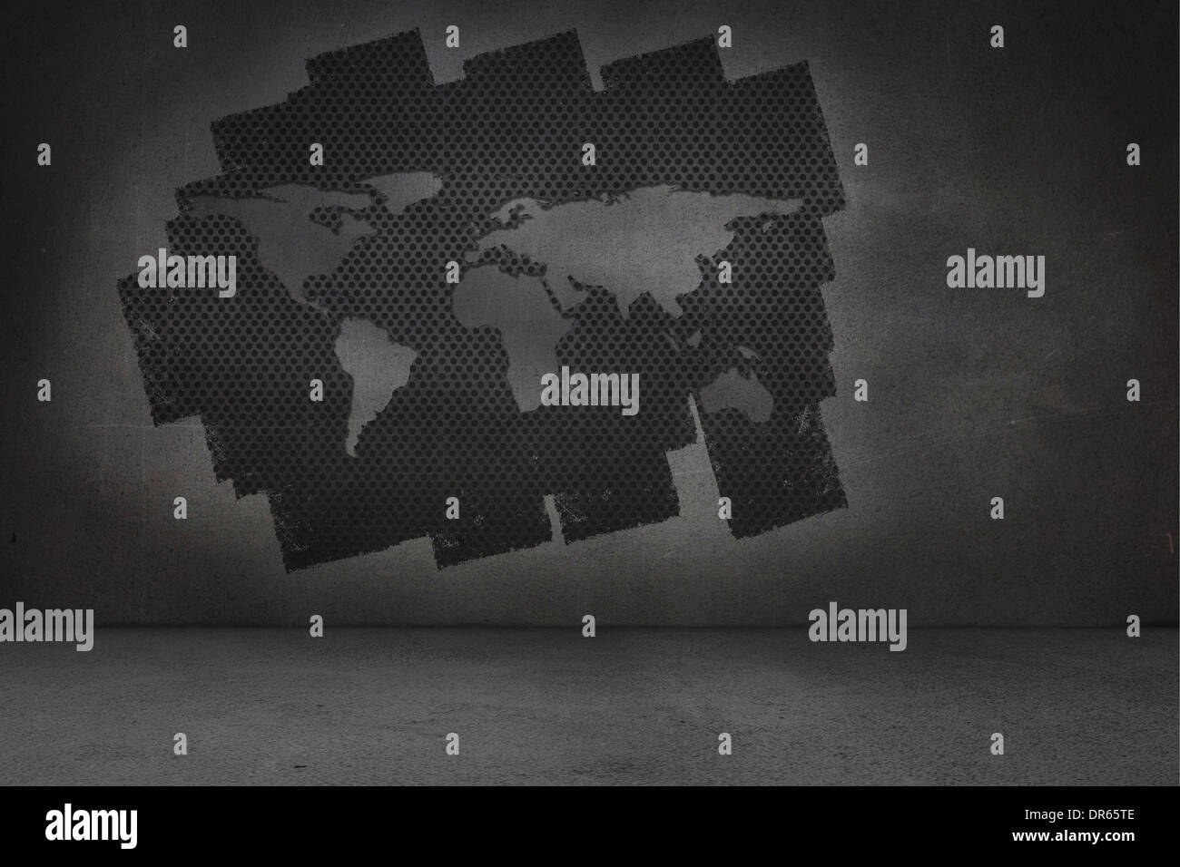 Display on wall showing global technology graphic Stock Photo - Alamy