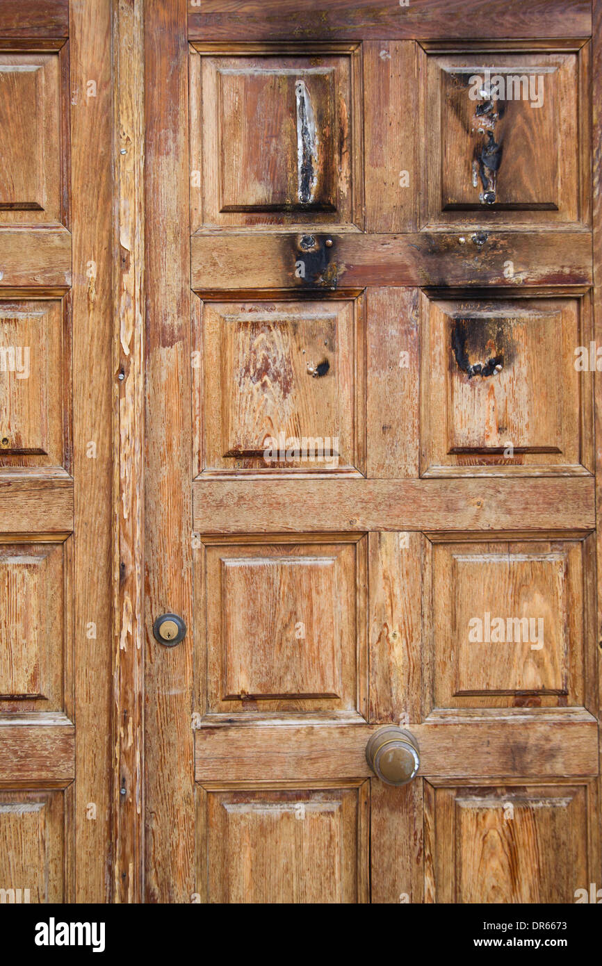 Rustic wooden door, spanish style Stock Photo - Alamy