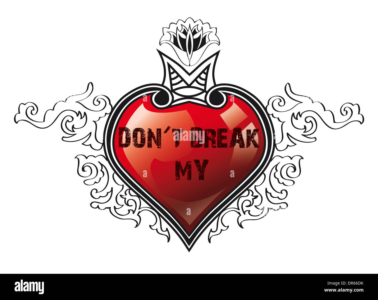 Do not break my heart, illustration over white background Stock Photo ...