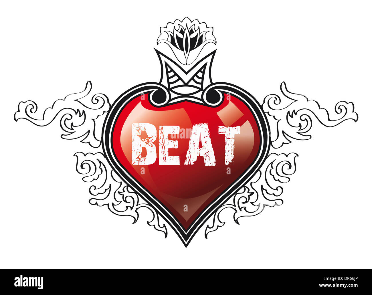 Heart Beat, illustration over white background Stock Photo - Alamy