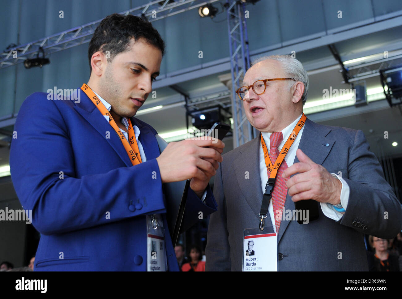 MUNICH/GERMANY - JANUARY 19: Mahbod Moghadam (RapGenius) spekas with Dr ...